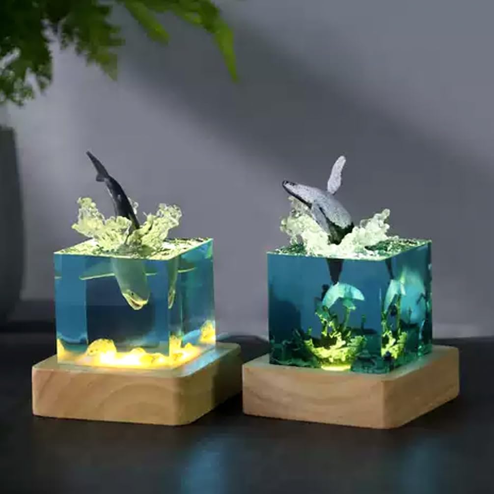Mountain Peak and USB Resin Molds Set with 8G USB Driver, Jellyfish, Whale, Seahorse, Pufferfish, Diver 19-kit, for Epoxy Concrete Clay, Make Dioramas Landscape, Necklace Pendant, Paperweight