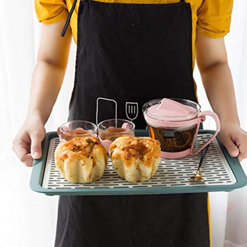 HEMOTON Food Drain Tray Japanese Style Drinks Dishes Utensil Drainboard Drying Plate Plastic Drip Holder Storage Rack for Home Kitchen 29X19. 7CM