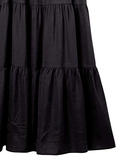 The Drop Women's Britt Tiered Maxi Tent Dress, Off-Black, S