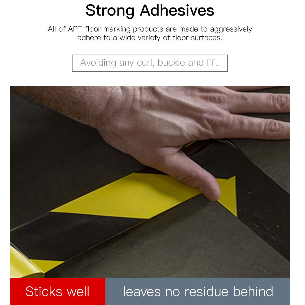 APT, Multi Color Marking Tape, Premium Safety Marking and Dance Floor Splicing Tape, 6 mil Thick (Black, 5 Roll)