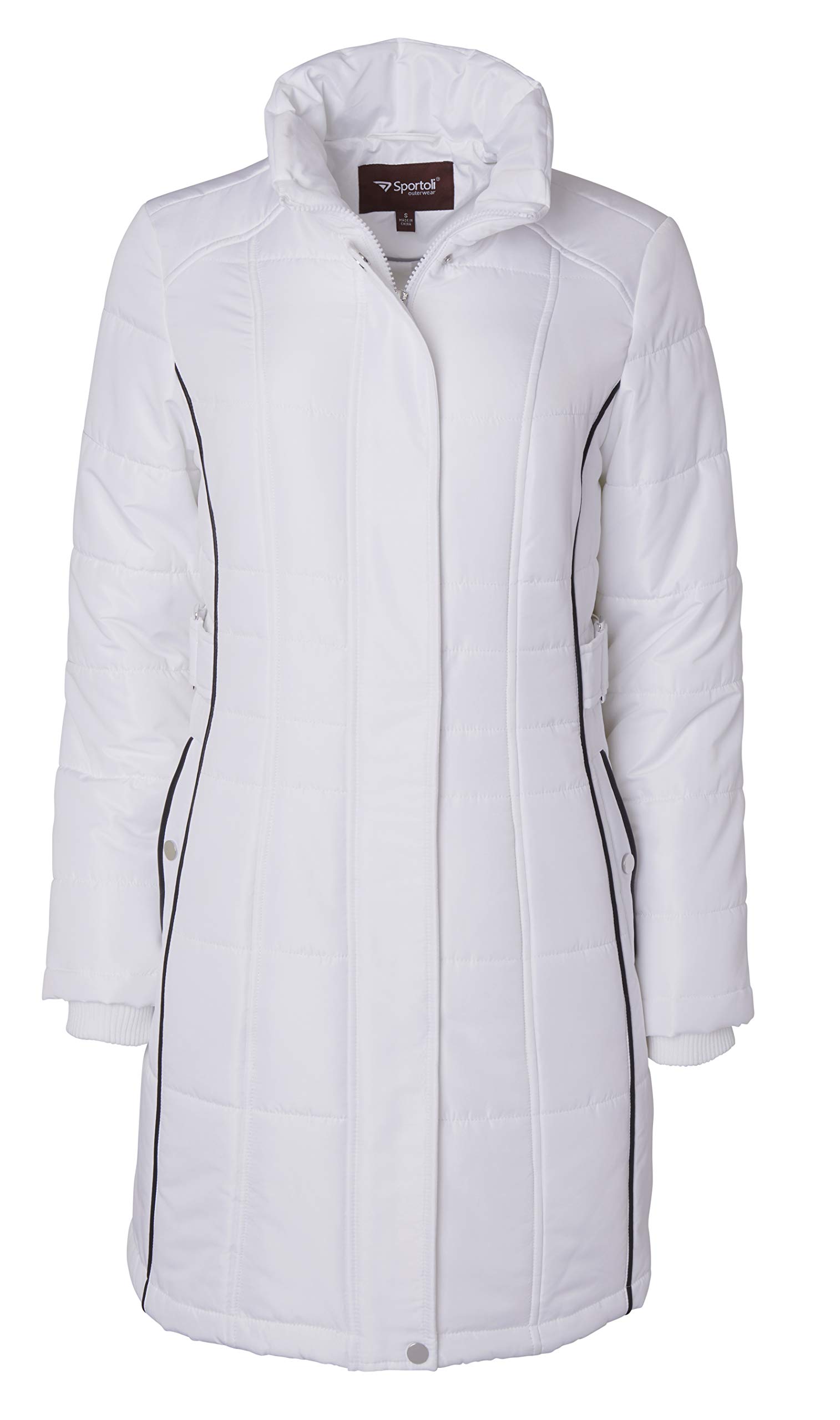 Women's Long Down Alternative Puffer Coat Detachable Plush Lined Fur Trim Hood - White (2X)