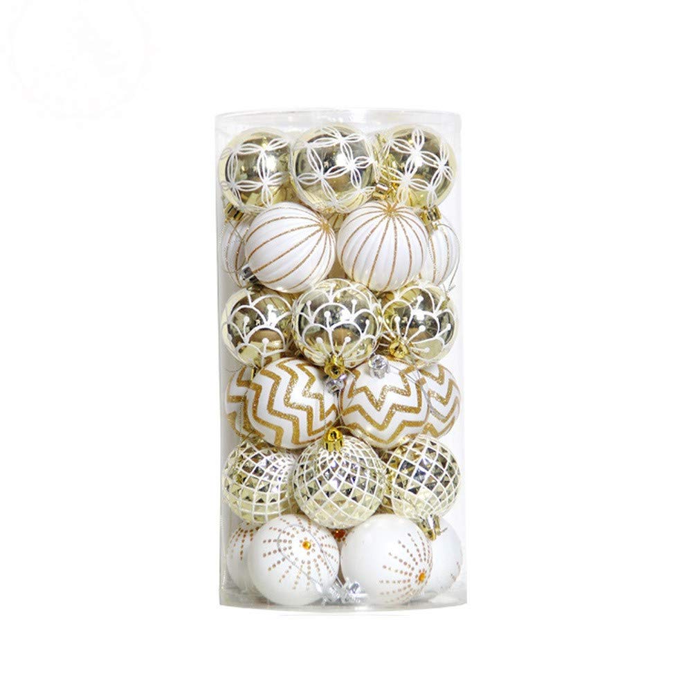 π AIUSD Clearance π, Hanging Balls 30Pcs Christmas Balls Baubles Party Xmas Tree Decorations Hanging Ornament Decor Christmas Balls Christmas New Year Decoration