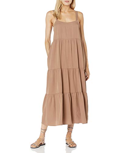 The Drop Women's Brit Tiered Ankle Maxi Tent Dress, Mushroom, L