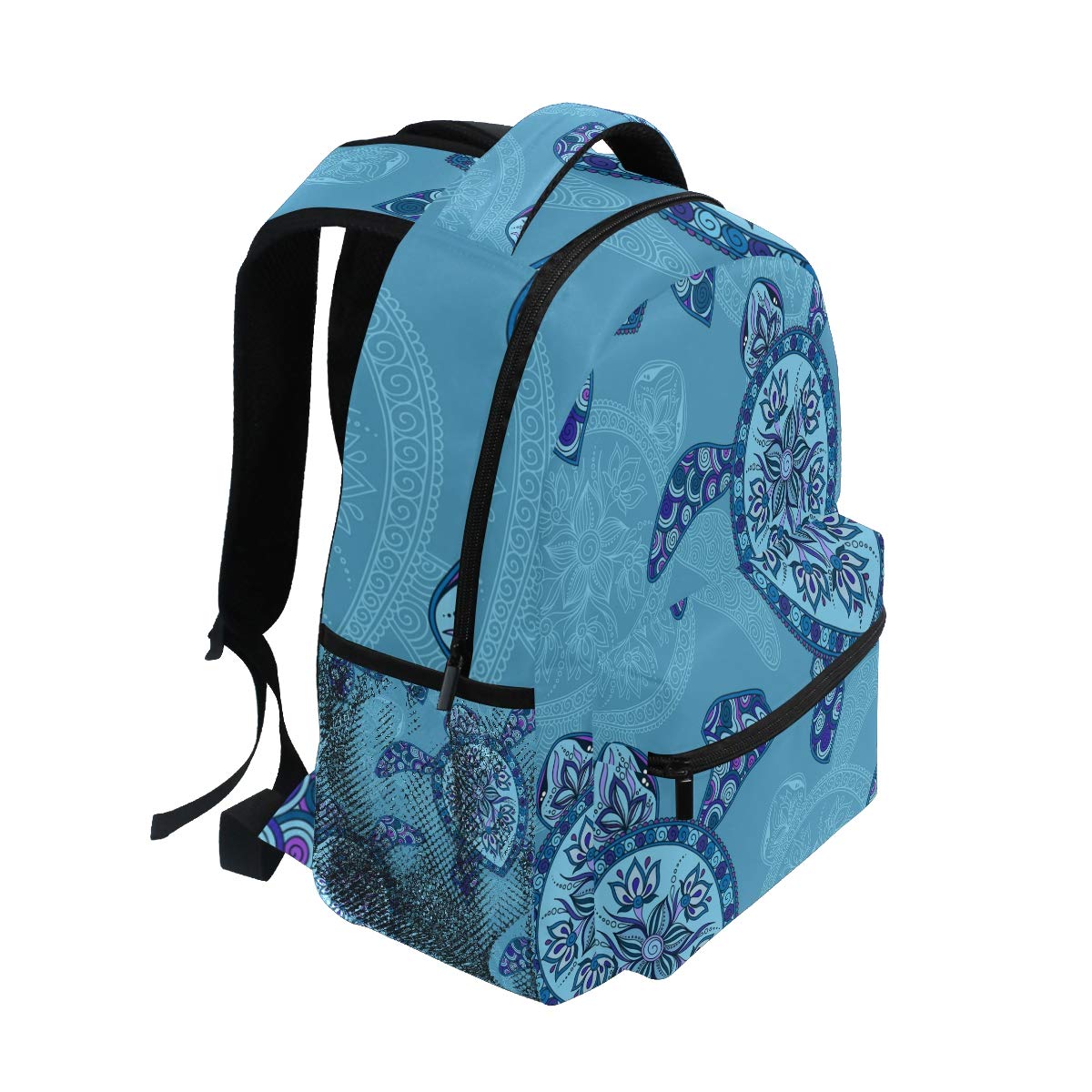 ALAZA Colored Sea Turtle Backpack Daypack School Bag Travel Shoulder Bag for Students Boys Girls