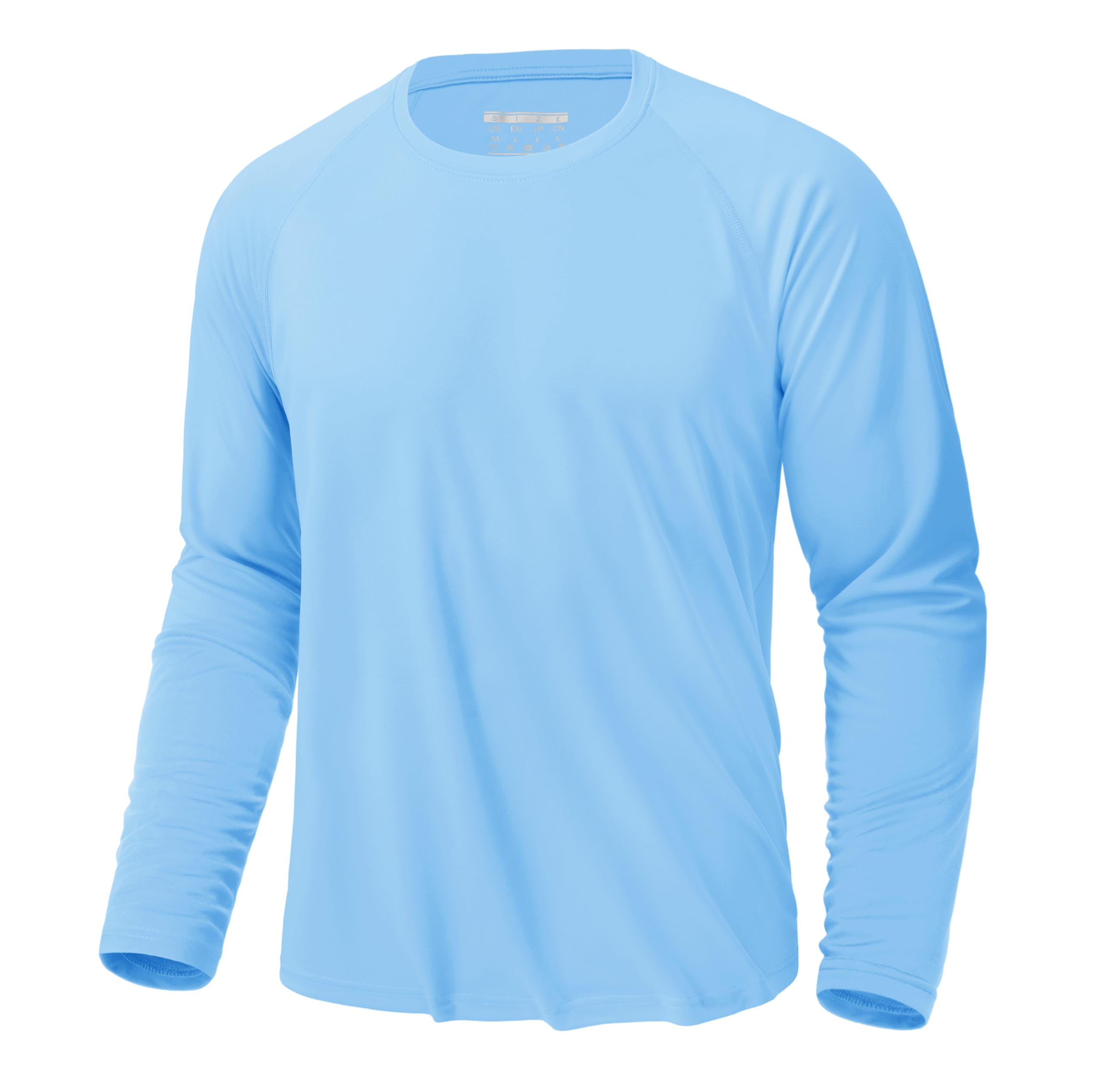 KEFITEVD Men Long Sleeve T Shirts Outdoor Summer Shirts Sun Shirts UV Protection Long Sleeve Rash Guard UPF 50+ Casual Hiking T-Shirt Top Blue