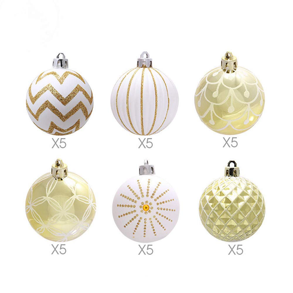 π AIUSD Clearance π, Hanging Balls 30Pcs Christmas Balls Baubles Party Xmas Tree Decorations Hanging Ornament Decor Christmas Balls Christmas New Year Decoration