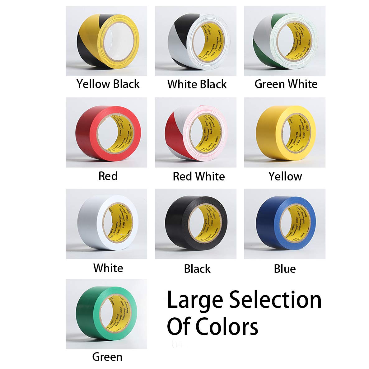 APT, Multi Color Marking Tape, Premium Safety Marking and Dance Floor Splicing Tape, 6 mil Thick (Black, 5 Roll)