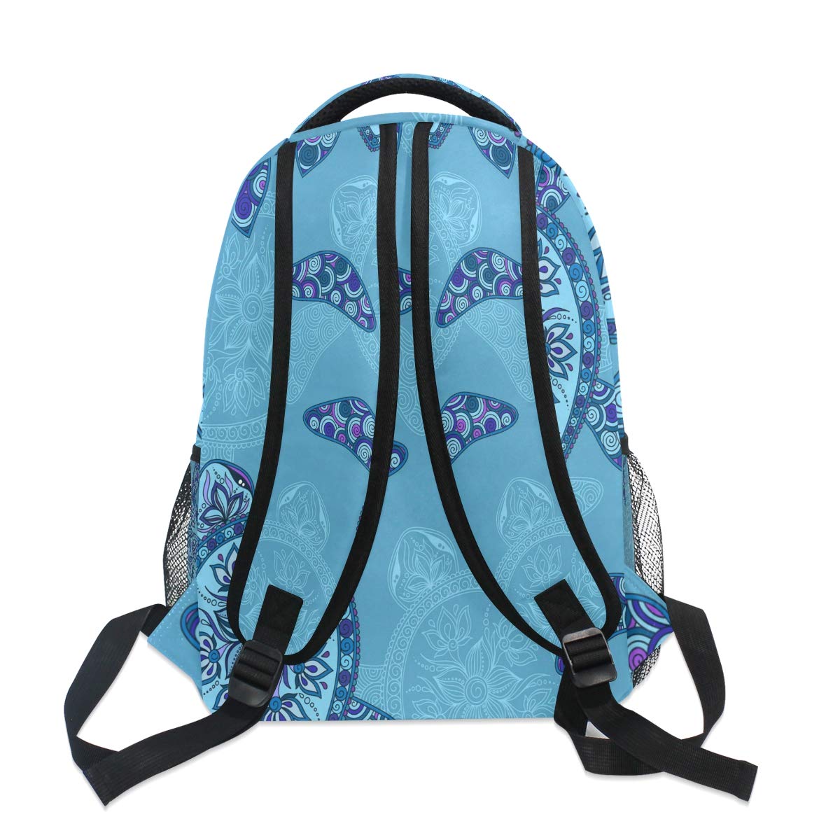 ALAZA Colored Sea Turtle Backpack Daypack School Bag Travel Shoulder Bag for Students Boys Girls