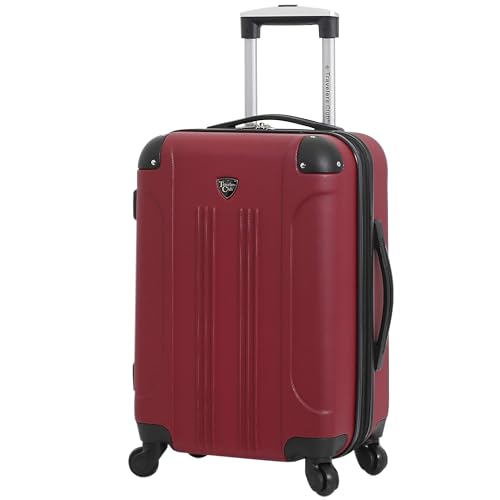 Travelers Club Chicago Hardside Expandable Spinner Luggage, Rhubarb, 20" Carry-On