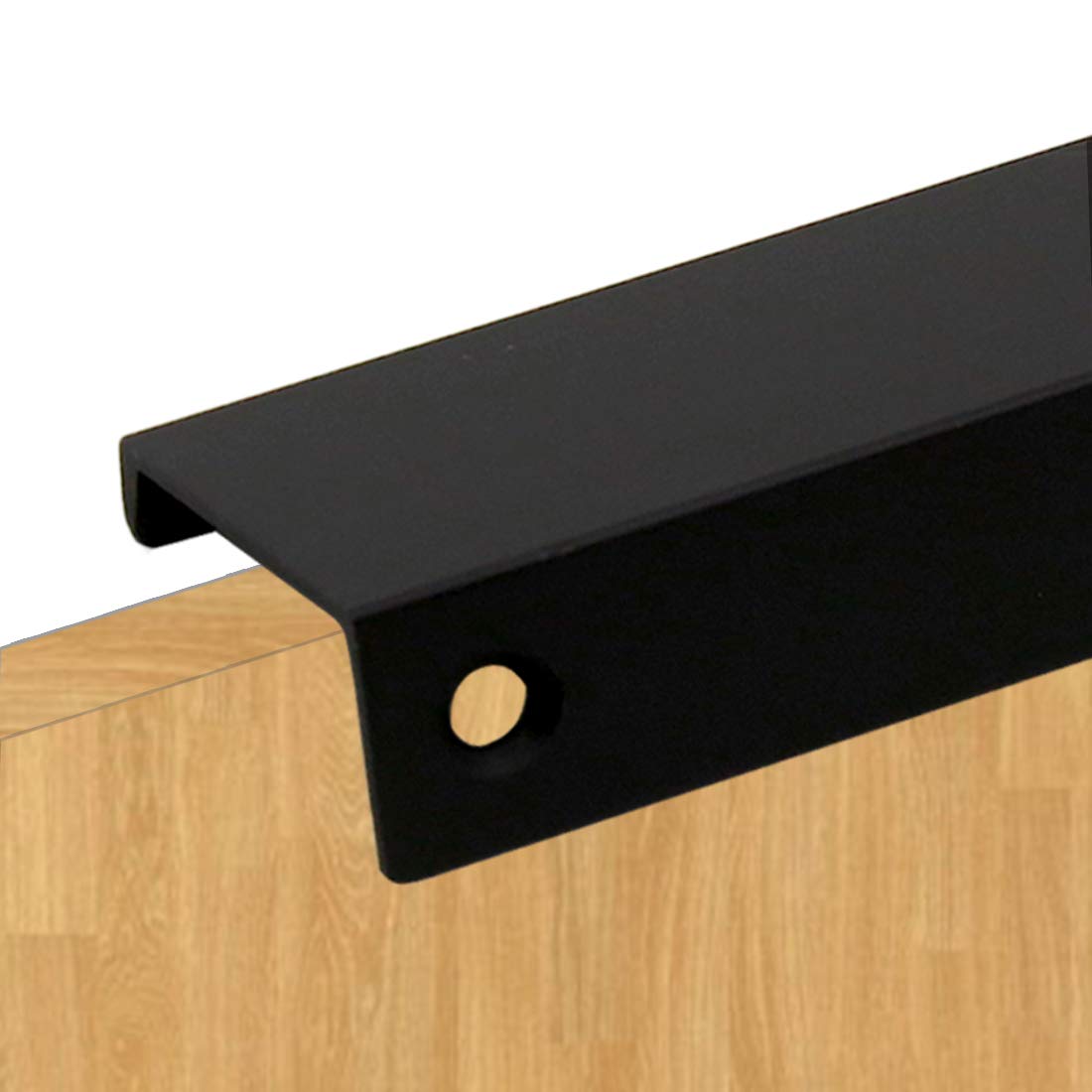 LC LICTOP 15cm/5.9" Black Aluminum Home Kitchen Cabinets Drawers Collection Long Center Finger Edge Pull Tab Handle(10Pcs)