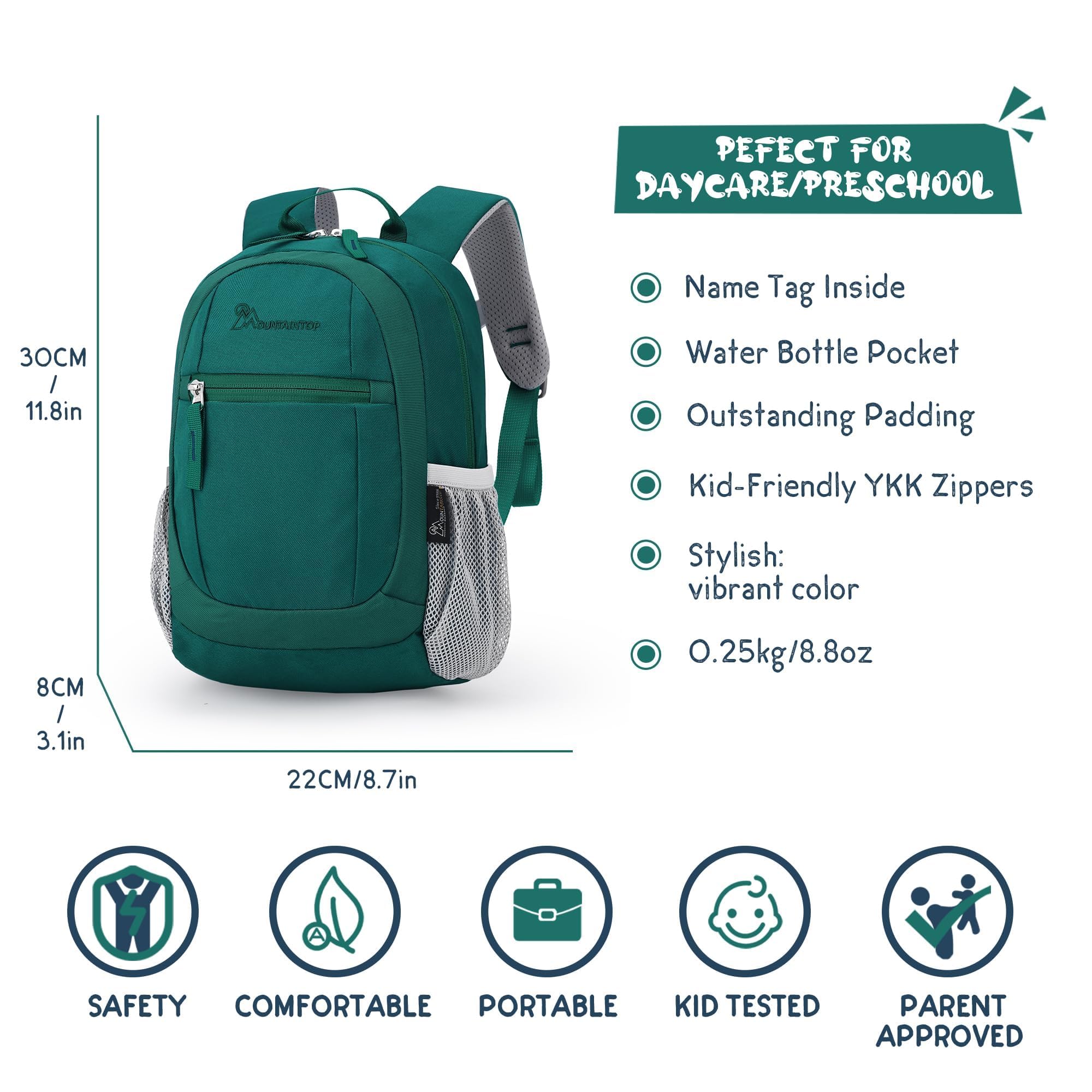 MOUNTAINTOP Kids Toddler Backpack for Boys Girls Preschool Kindergarten Bag