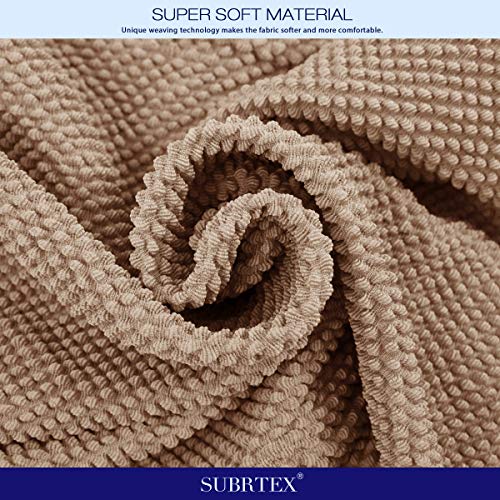 SUBRTEX Dining Room Chair Slipcovers Parsons Chair Covers Set of 2 Stretch Dining Chair Covers Removable Washable Kitchen Chair Covers Chair Protector Covers for Dining Room,Party,Hotel(Khaki)