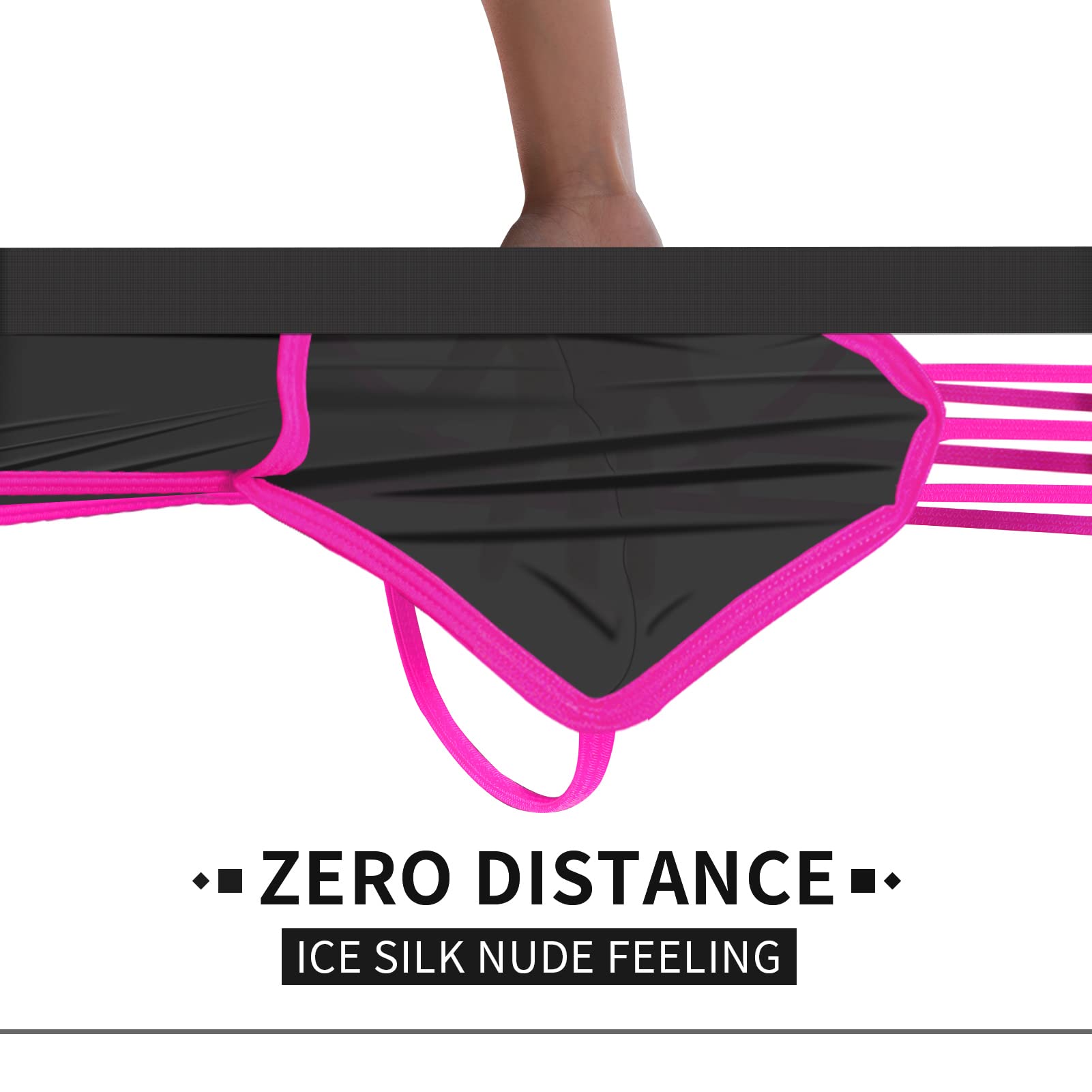 JEERLEEP Men's Sexy Lingerie Thongs G-Strings Underwear (Pink) One Size