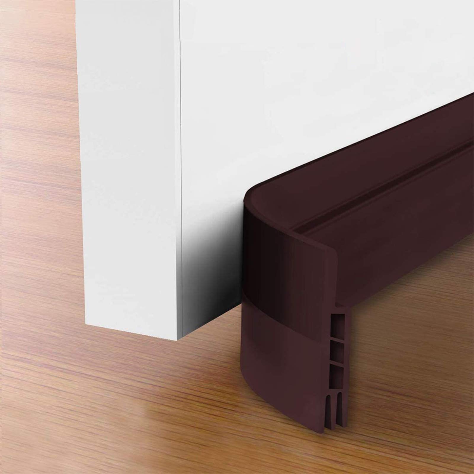 Suptikes 2 Pack Door Draft StopperďźDoor Sweep for Exterior & Interior Doors,Door Bottom Seal Dust and Noise Insulation Weather Stripping Draft Guard Insulator, 1.8" W x 37" L,Brown