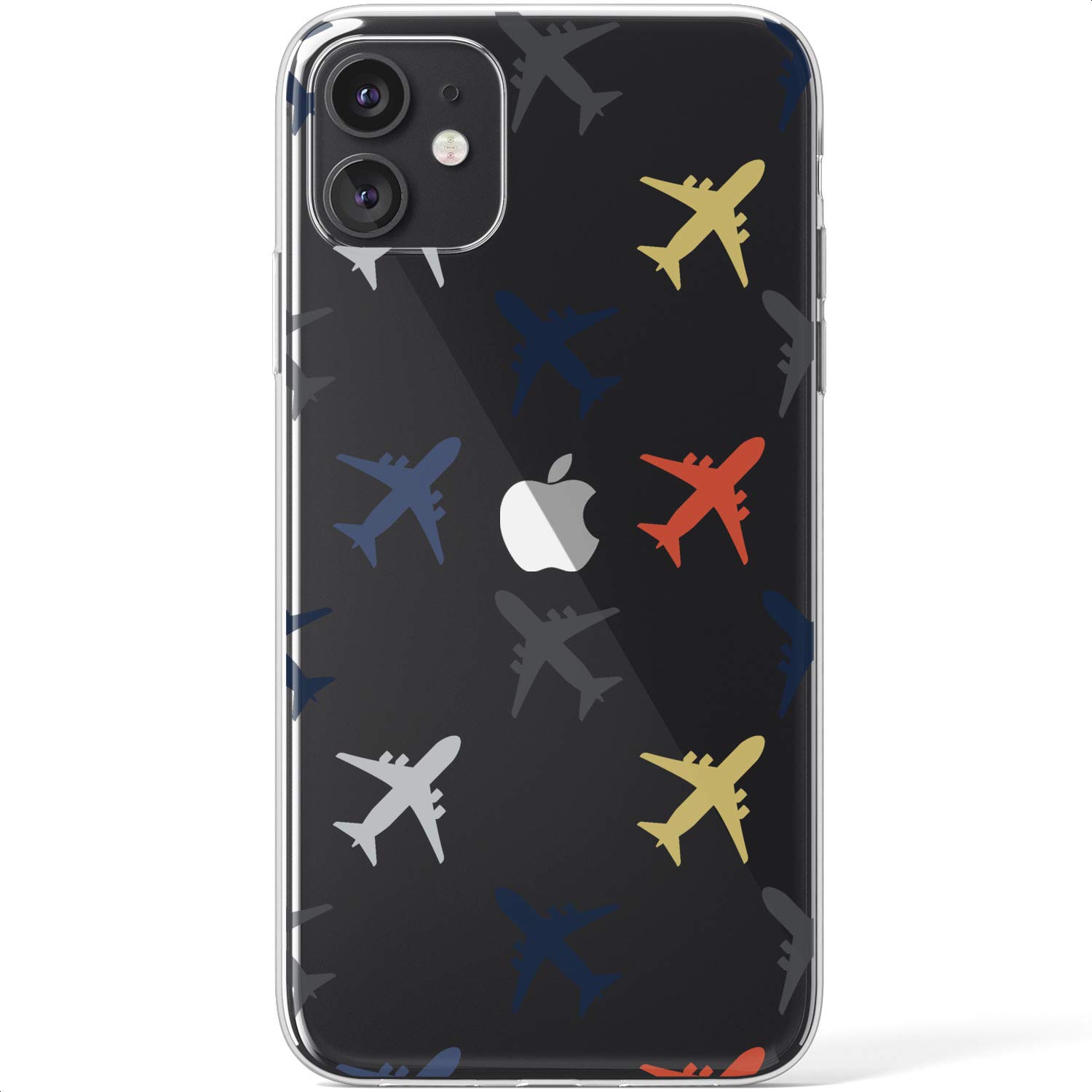 Mertak Clear Case Compatible with iPhone 15 14 13 Pro Max 12 Mini 11 SE Xr Xs 8 Plus 7 6s Cute Pilot Design Airplanes Trip Protective TPU Lightweight Travel Cover Slim Aviation Flexible Silicone