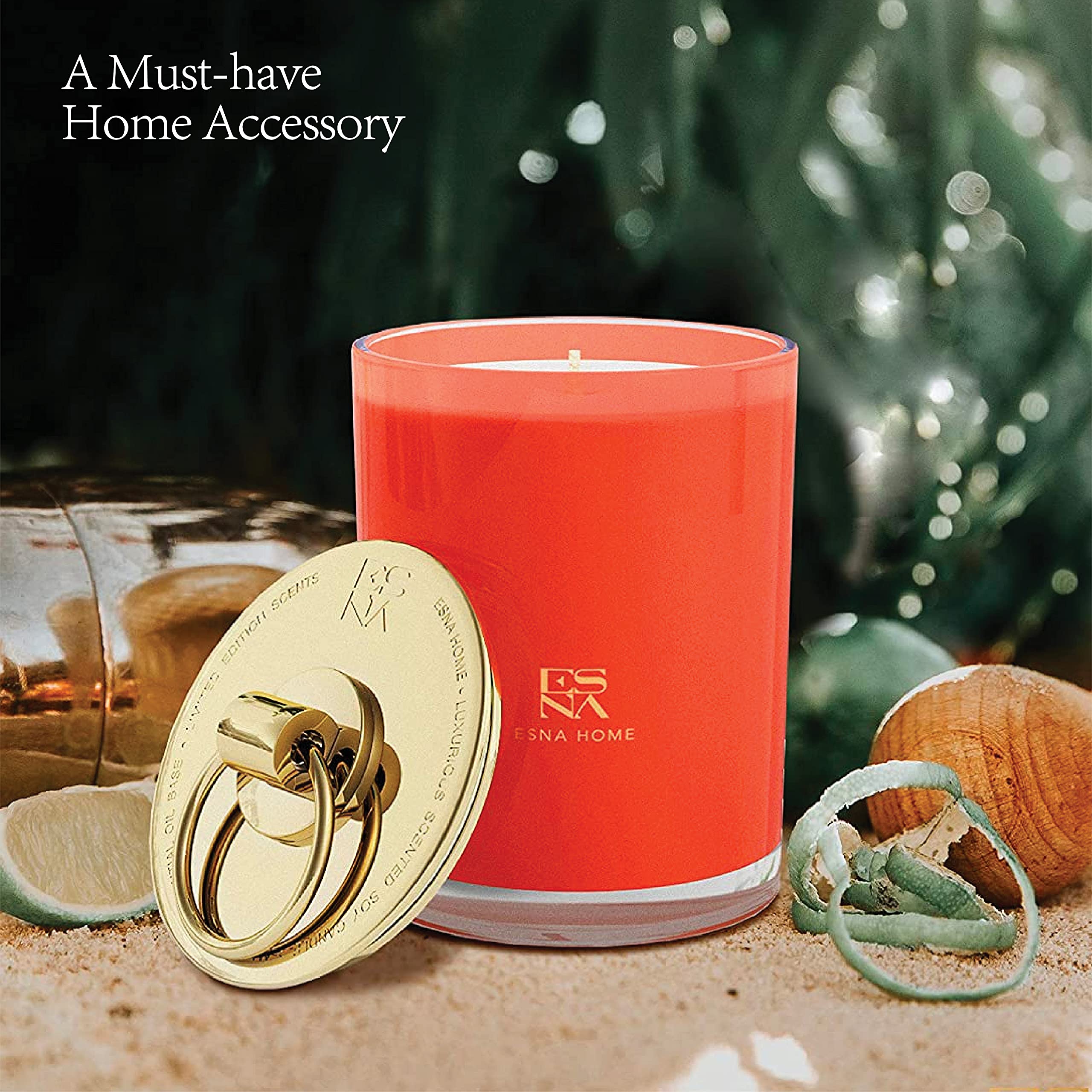 ESNA HOME Luxury Highly Scented Soy Candle | Natural Lavender Essential Oils Aromatherapy Candles for Relaxation | Unique Gifts for Women | Living Room Decor | 8.8oz 50 Hours Long Lasting Clean Burn
