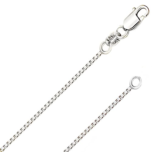14K or 10K REAL Solid Yellow or White or Rose/Pink Gold 0.5MM,0.6MM,0.7MM,0.8MM,0.9MM,1.1MM,1.2MM Italian Diamond Cut Box Link Chain Necklace MADE IN ITALY, Gold, No Gemstone