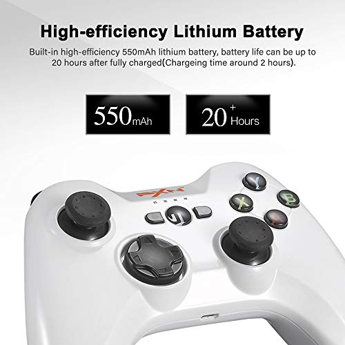 PXN Mfi Game Controller for Iphone Speedy(6603) IOS Gaming Controllers for Call of Duty Gamepad with Phone Clip for Apple TV, Ipad, IPhone (White)