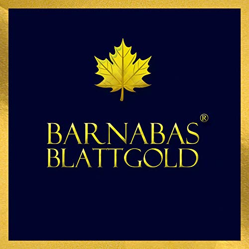 Genuine Edible Gold Leaf - 12 Sheets - Barnabas Gold - Professional Quality Gold Leaf - Loose Leaf for Cupcakes and Chocolate - 1.5 inches per Sheet - Book of 12 Sheets