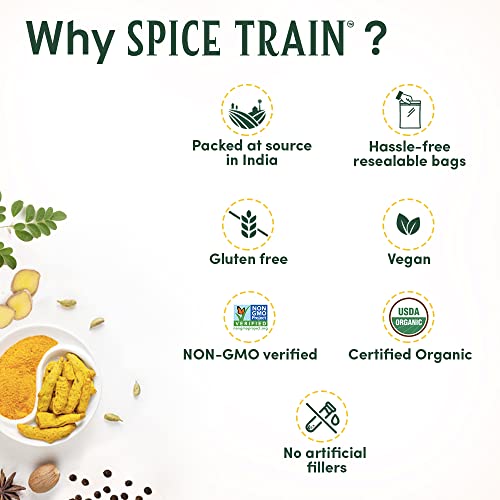 SPICE TRAIN, Organic Flax Seed with Omega3 (397g/14oz) USDA Certified, Non-GMO, Flaxseed for Flax meals & Drinks | Resealable Zip Lock Pouch | 100% Raw Flax Seeds Sourced from India | Brown Flax Seeds