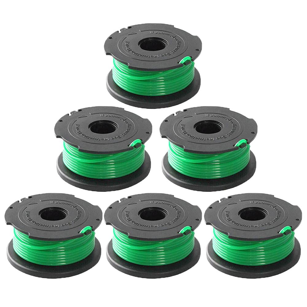 LIYYOO 20ft 0.080 Inch SF-080 String Trimmer Replacement Auto Feed Spool Line Compatible with GH3000 LST540 LST540B GH3000R SF-080-BKP String Trimmer(6 Pack)
