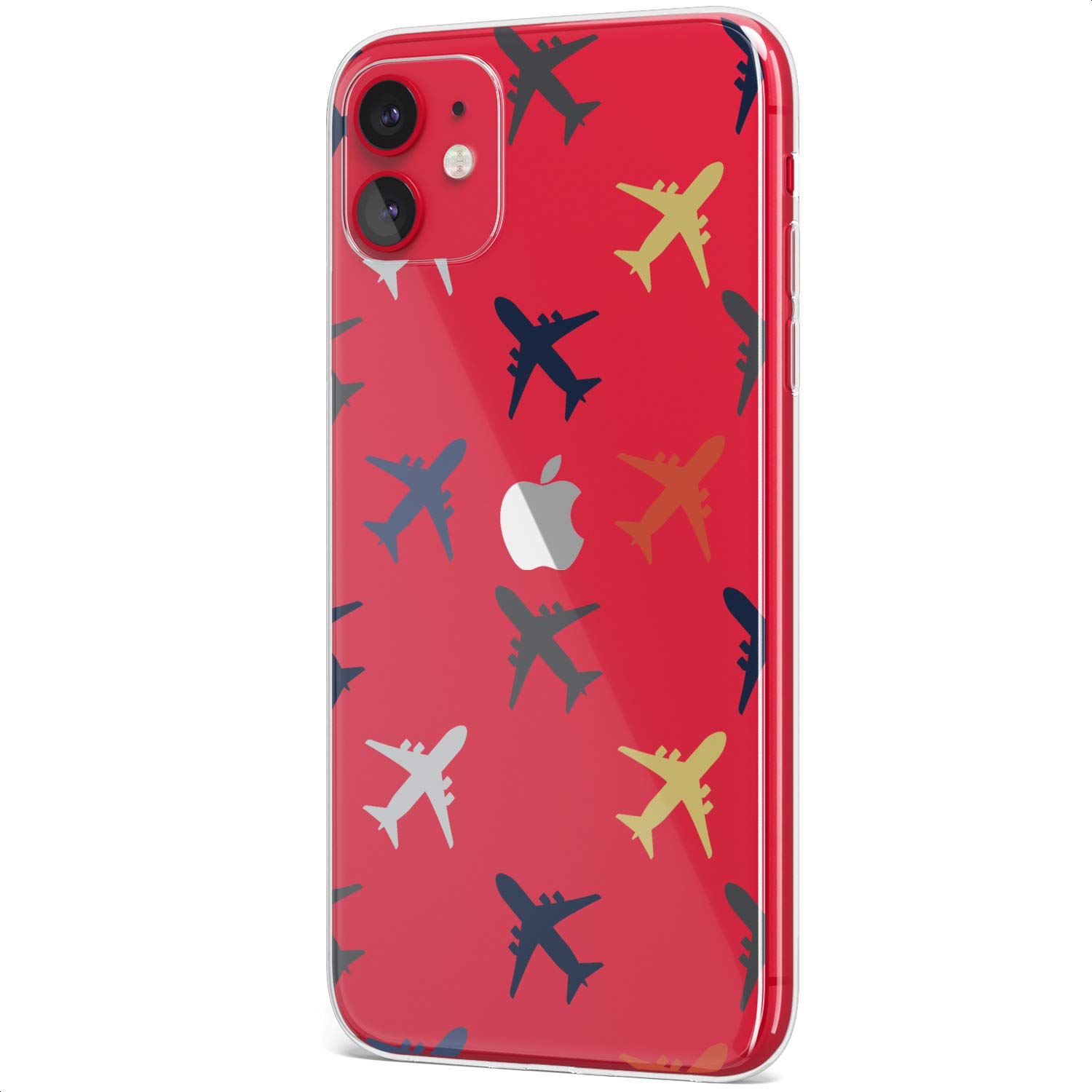 Mertak Clear Case Compatible with iPhone 15 14 13 Pro Max 12 Mini 11 SE Xr Xs 8 Plus 7 6s Cute Pilot Design Airplanes Trip Protective TPU Lightweight Travel Cover Slim Aviation Flexible Silicone