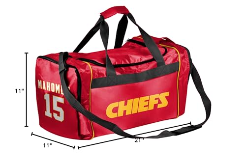 FOCO Kansas City Chiefs Official NFL Duffel Gym Bag - Patrick Mahomes #15