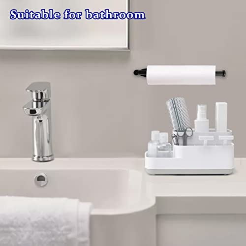 TAMHUYEO Paper Towel Holder,Adjustable Easy Tear Wall Mount Paper Towel Holder Under Cabinet with Damping,Effect for Kitchen Bathroom(Black)