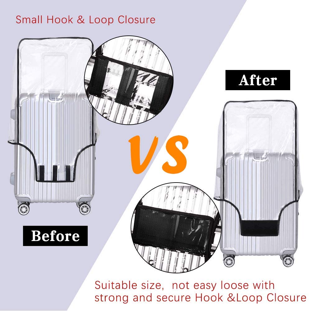 Feybaul 24 Inch PVC Luggage Protector Cover for TSA Approved Clear Suitcase Protector 24-25 Inch Transparent Luggage Protective Cover Case Suitable for 24"-25"