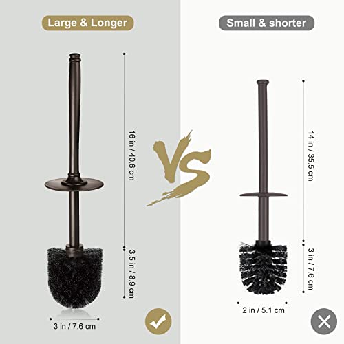 Toilet Bowl Brush Holder Set: Bathroom Deep Cleaning Toilet Scrubber Rim Cleaner with Caddy for Restroom Rv - Hidden Modern Elegant Toilet Clean Decorative Accessories - Bronze