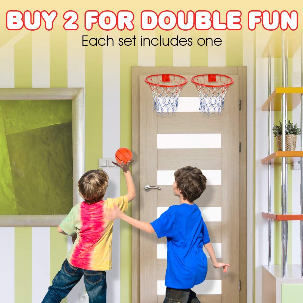 ArtCreativity Over-The-Door Hanging Basketball Hoop Game – Includes 1 Mini Basketball & 1 Net Hoop – Easy Setup Design for Home, Office, or Bedroom – Fun Gift for Boys, Girls, Toddlers, & Adults
