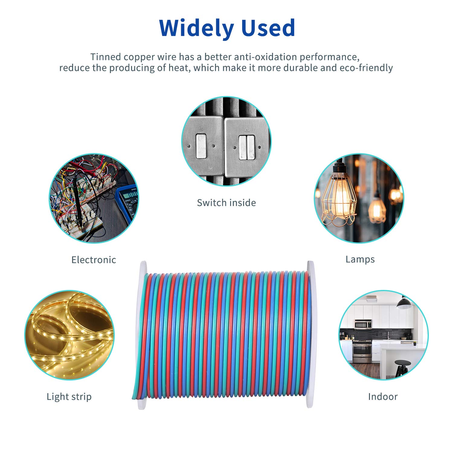 C-able 22 AWG 3 Conductor Wire for WS2811 WS2812b 3Pin RGB Extension Cable 20m with Spool
