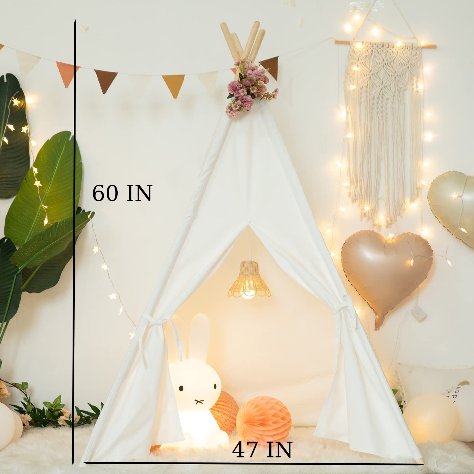 RongFa Teepee Tent for Kids-Portable Children Play Tent Indoor Outdoor (White)