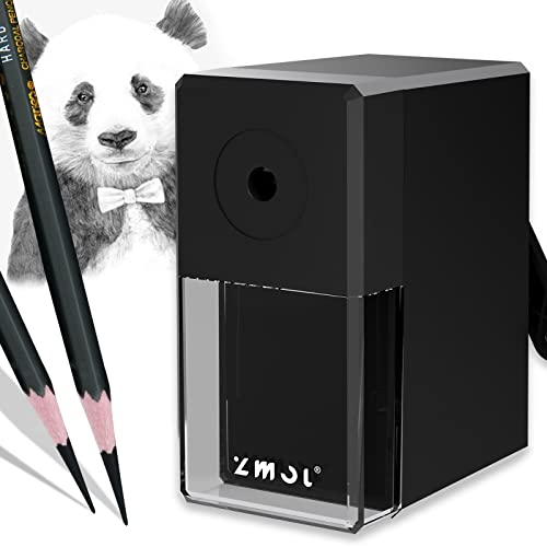 ZMOL Long Point Pencil Sharpener, Manual Pencil Sharpeners for Art,Drawing Pencil Sharpener for Artists,Suitable 6-8mm Sketching/Charcoal/Colored/Graphite/Prismacolor Pencils,5 Adjustable Pencil Nibs