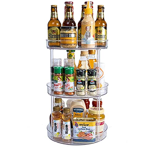 Non-Skid 3 Tier Lazy Susan for Kitchen, Cabinet, Pantry,Lazy Susan Turntable Cabinet Organizer,360 Degree Rotating Spice Rack,Lazy Susan Turntable