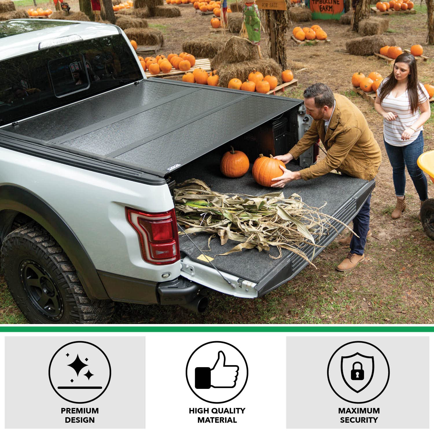 Gator EFX Hard Tri-Fold Truck Bed Tonneau Cover | GC44014 | Fits 2016 - 2023 Toyota Tacoma (fits with or w/o bedside storage boxes) 5' 1" Bed (60.5")