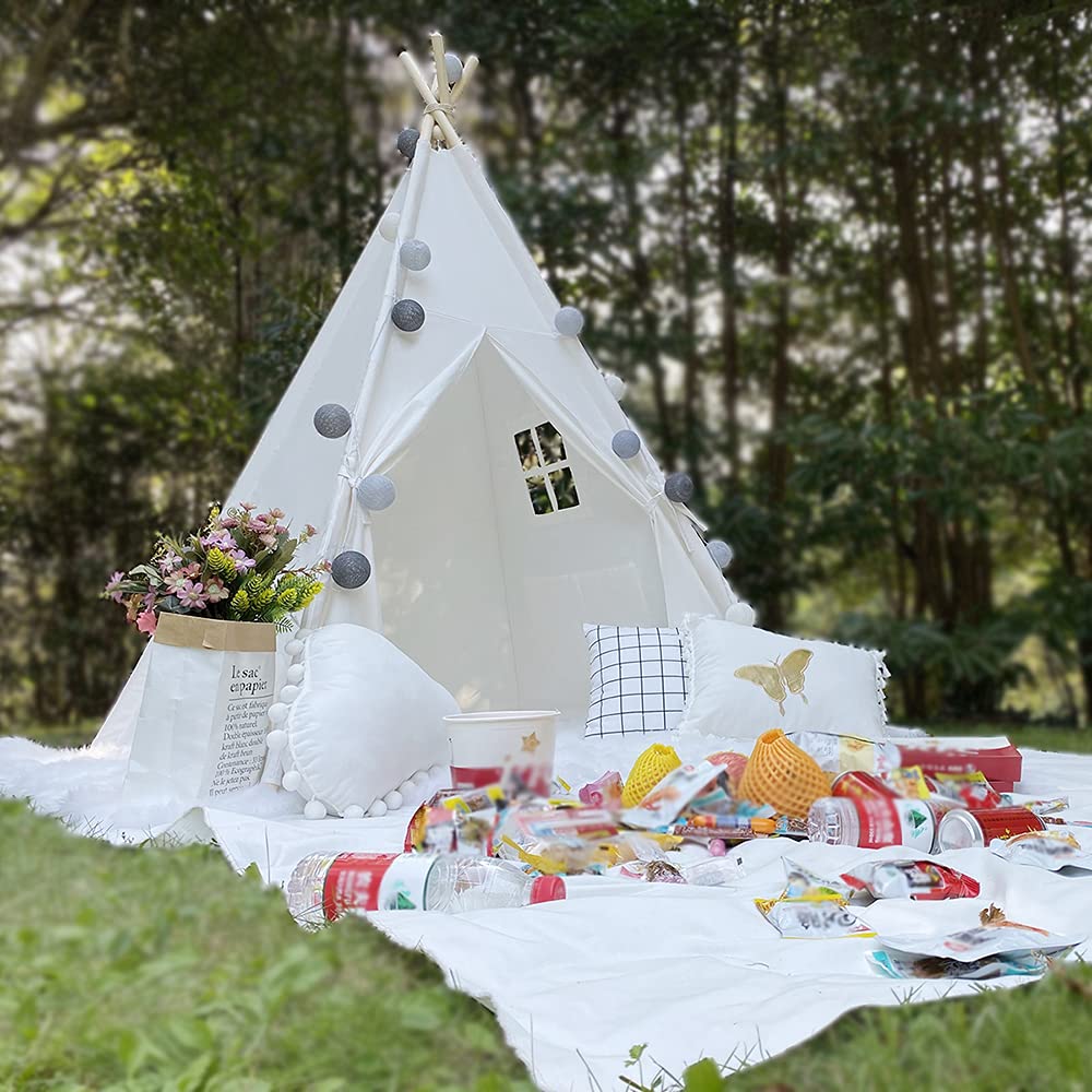 RongFa Teepee Tent for Kids-Portable Children Play Tent Indoor Outdoor (White)