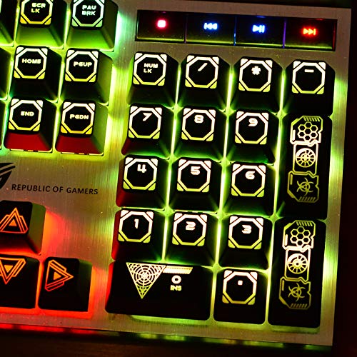 104 Keycaps RO G Style Backlit Keycap Switch for Corsair K65 K68 K70 RGB LUX K95 Platinum RGB Strafe Mechanical Keyboards Gaming