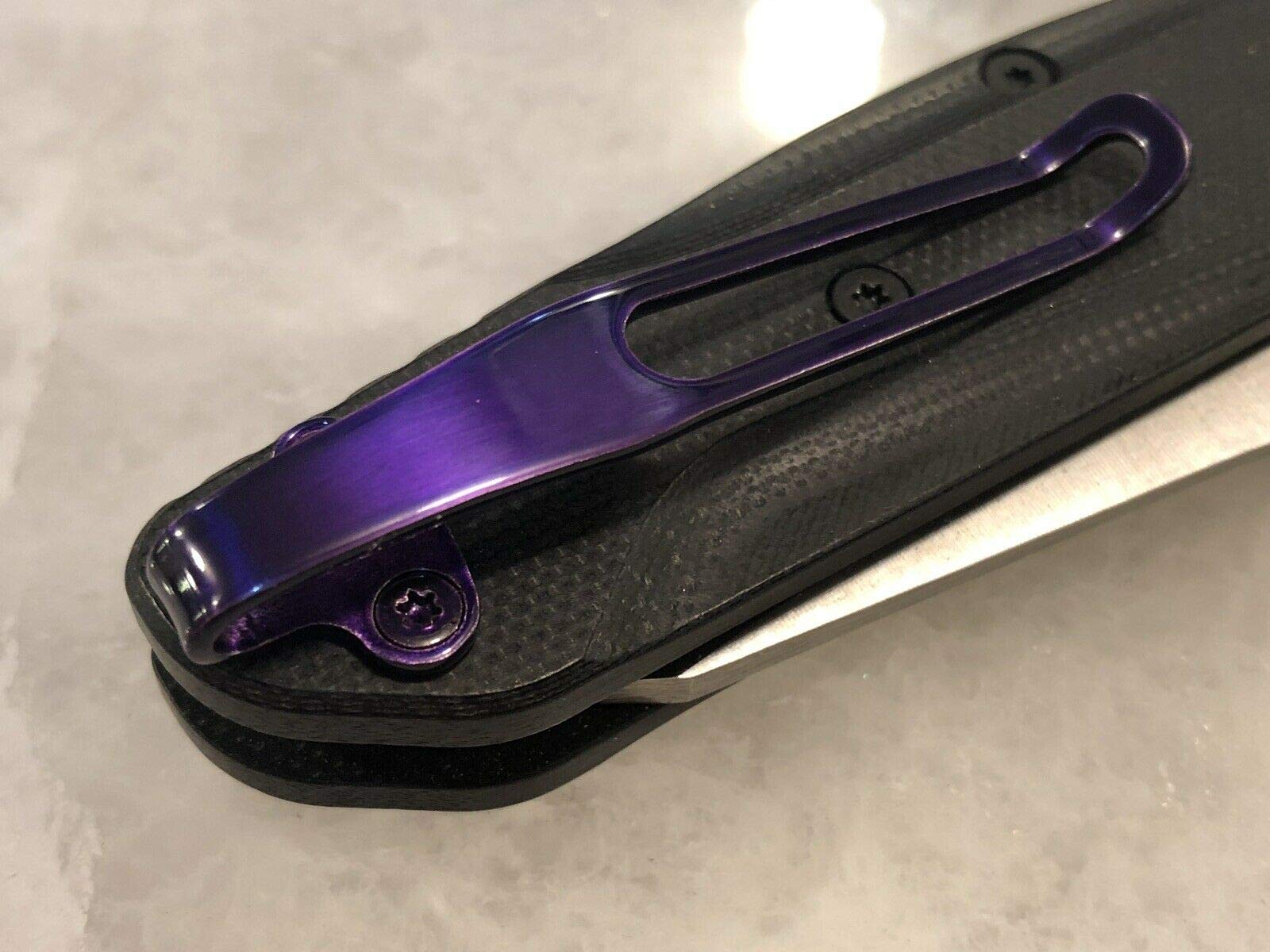 Purple Titanium Deep Carry Pocket Clip For Benchmade Osborne 940 943 Knife