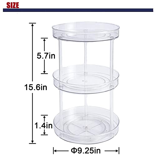 Non-Skid 3 Tier Lazy Susan for Kitchen, Cabinet, Pantry,Lazy Susan Turntable Cabinet Organizer,360 Degree Rotating Spice Rack,Lazy Susan Turntable