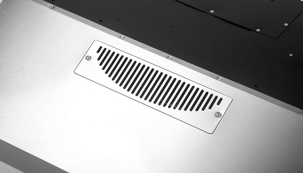 Hauslane | Chef Series PS16 30" Under Cabinet Range Hood, Stainless Steel | Contemporary Modern Design, Mechanic Button Control, Aluminum Filters, LED Lamps, 4-Way Venting Options