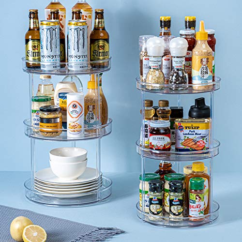 Non-Skid 3 Tier Lazy Susan for Kitchen, Cabinet, Pantry,Lazy Susan Turntable Cabinet Organizer,360 Degree Rotating Spice Rack,Lazy Susan Turntable