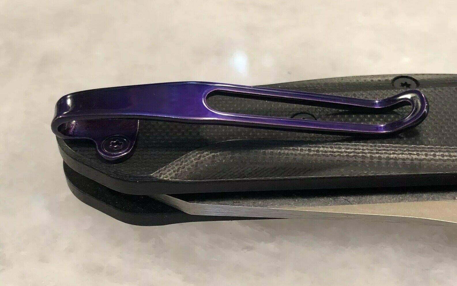 Purple Titanium Deep Carry Pocket Clip For Benchmade Osborne 940 943 Knife