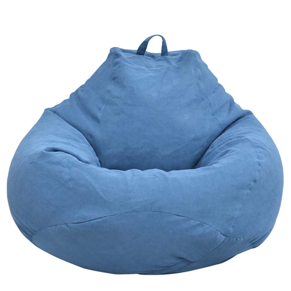 Bean Bag Chair Sofa Cover(No Filler), Lazy Lounger High Back Large Bean Bag Storage Chair Cover Sack for Adults and Kids Without Filling (Blue, XL)