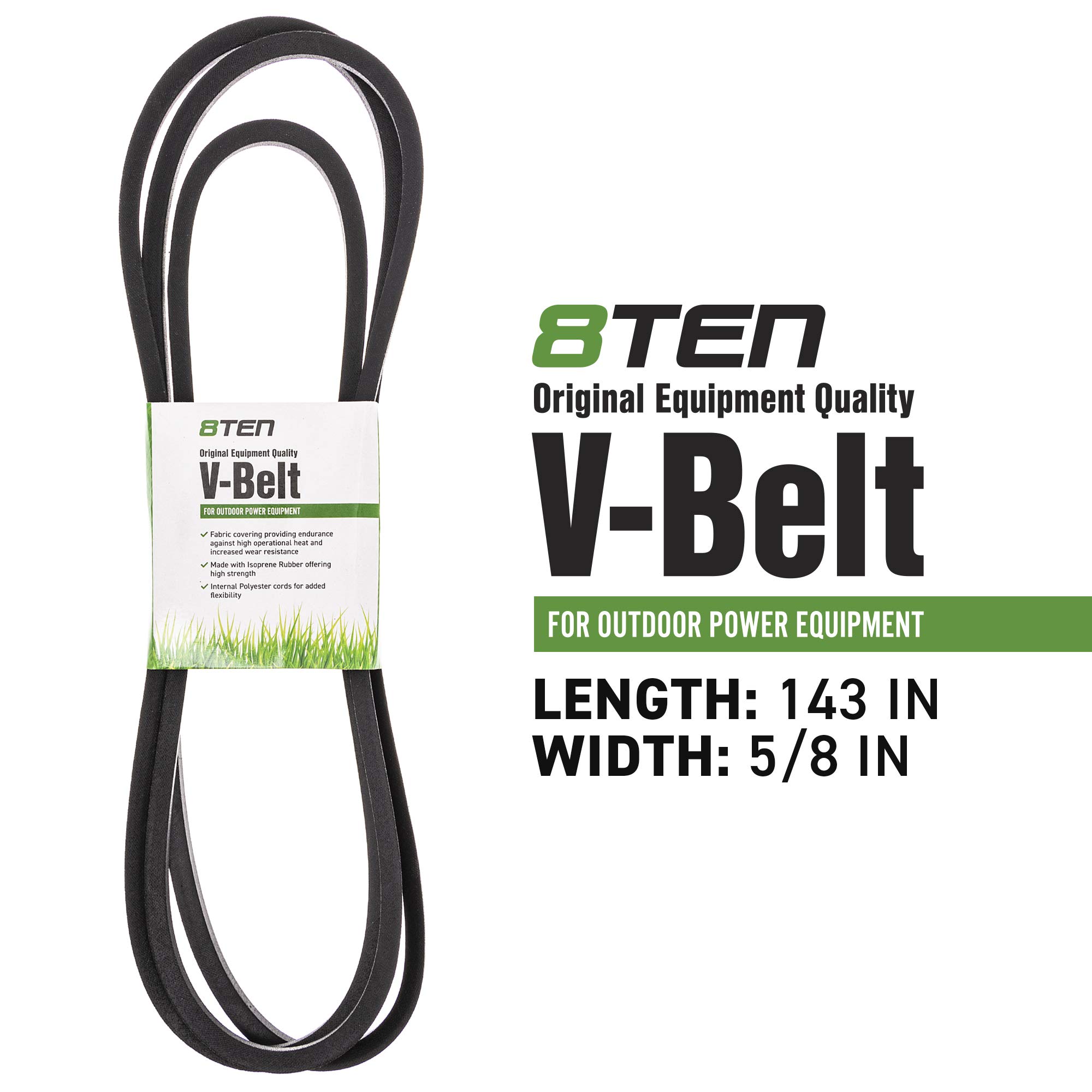 8TEN Deck V-Belt for MTD Cub Cadet White Outdoor 54 inch RZT54 ZT54 ZTL8000 754-04138 954-04138A