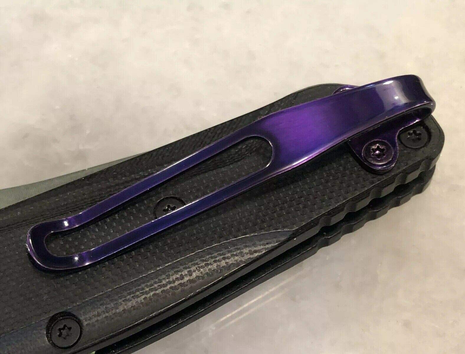 Purple Titanium Deep Carry Pocket Clip For Benchmade Osborne 940 943 Knife