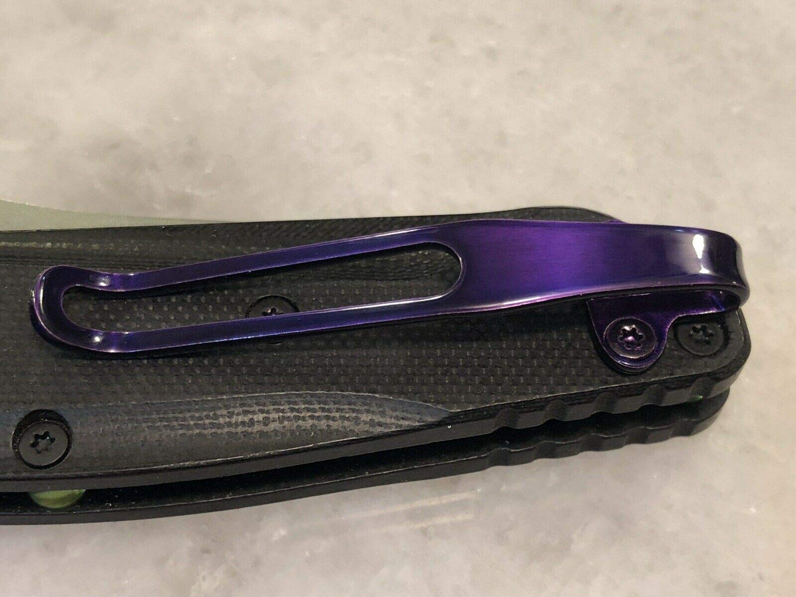 Purple Titanium Deep Carry Pocket Clip For Benchmade Osborne 940 943 Knife