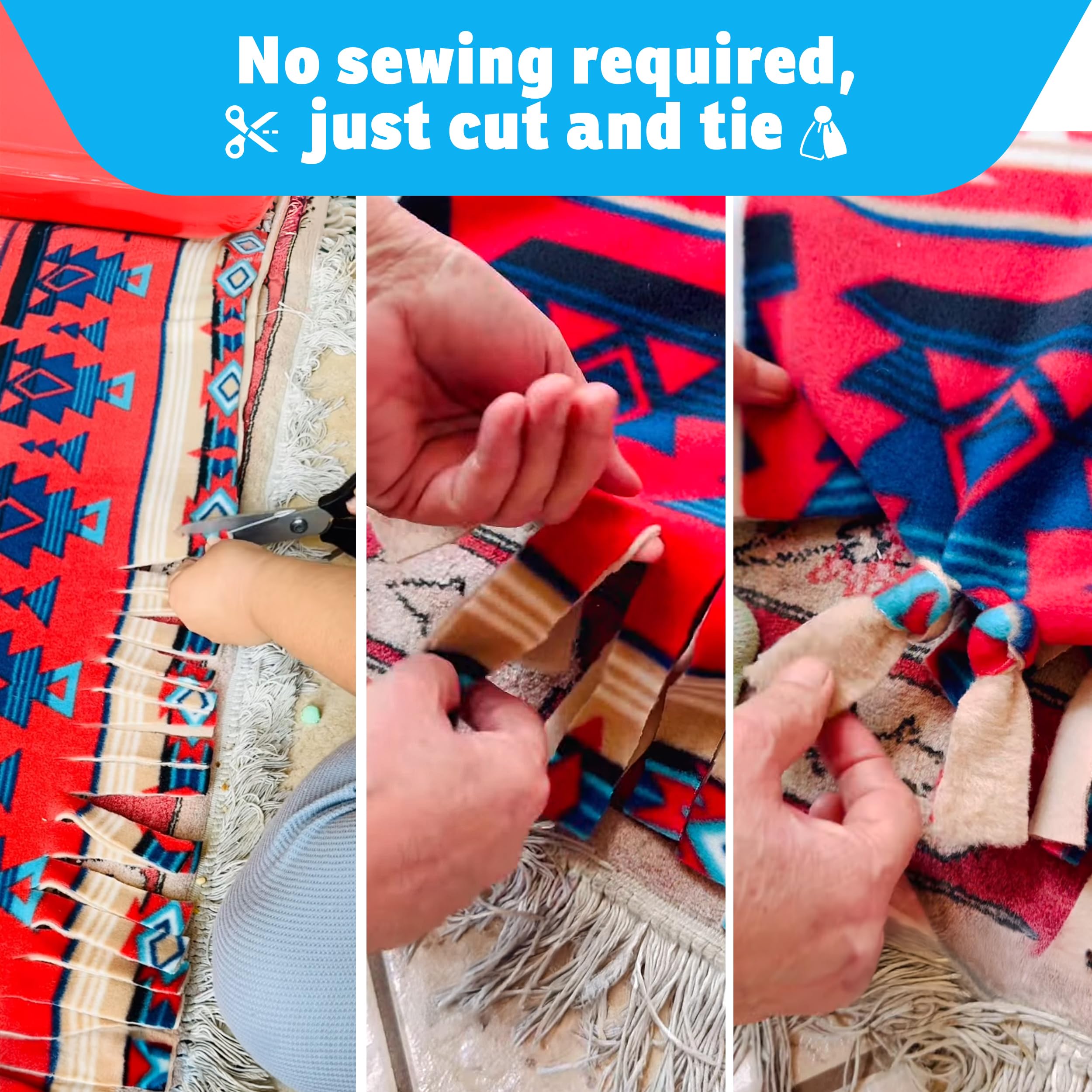 YourFleece No-Sew Throw Fleece Fabric DIY Blanket Making Kit, Make Your Own, Anti-Pill, Christian Crosses, 50x60 Inches