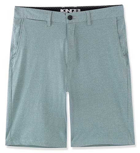 KNQR Mens Performance Quick Dry 4way Stretch Regular Fit All-Terrain Active Training Hybrid Shorts Mint Green 33