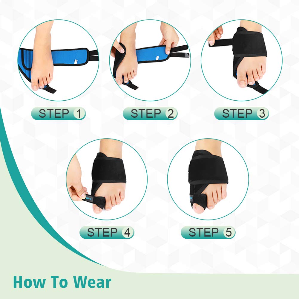 Bunion Corrector Big Toe Straightener, Bunion Splint Kit with 6 Pieces Gel Toe Separators for Day and Night Use, Relief Pain for Hallux Valgus, Hammer Toe, Overlapping Toe, Fits Women and Men